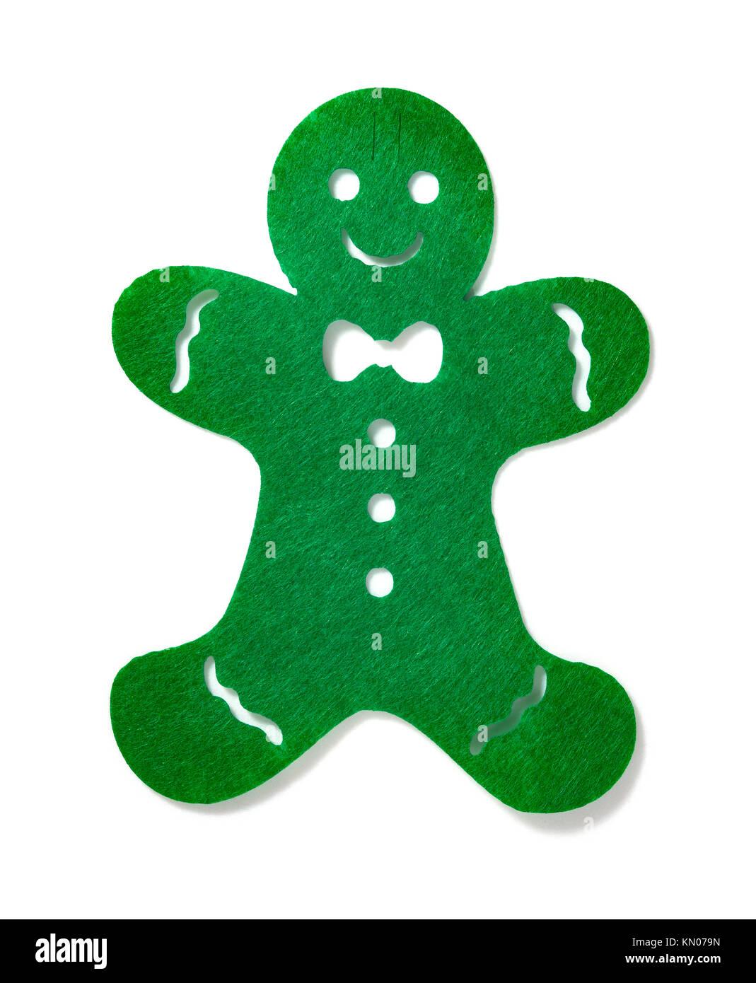 flat green gingerbread man on a white background Stock Photo - Alamy