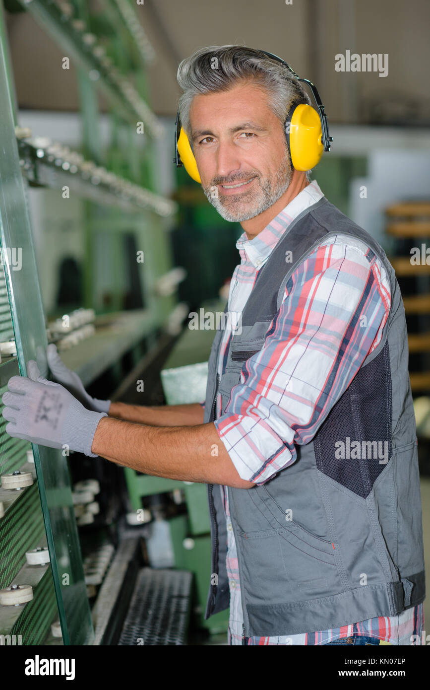 man with ear protection Stock Photo - Alamy