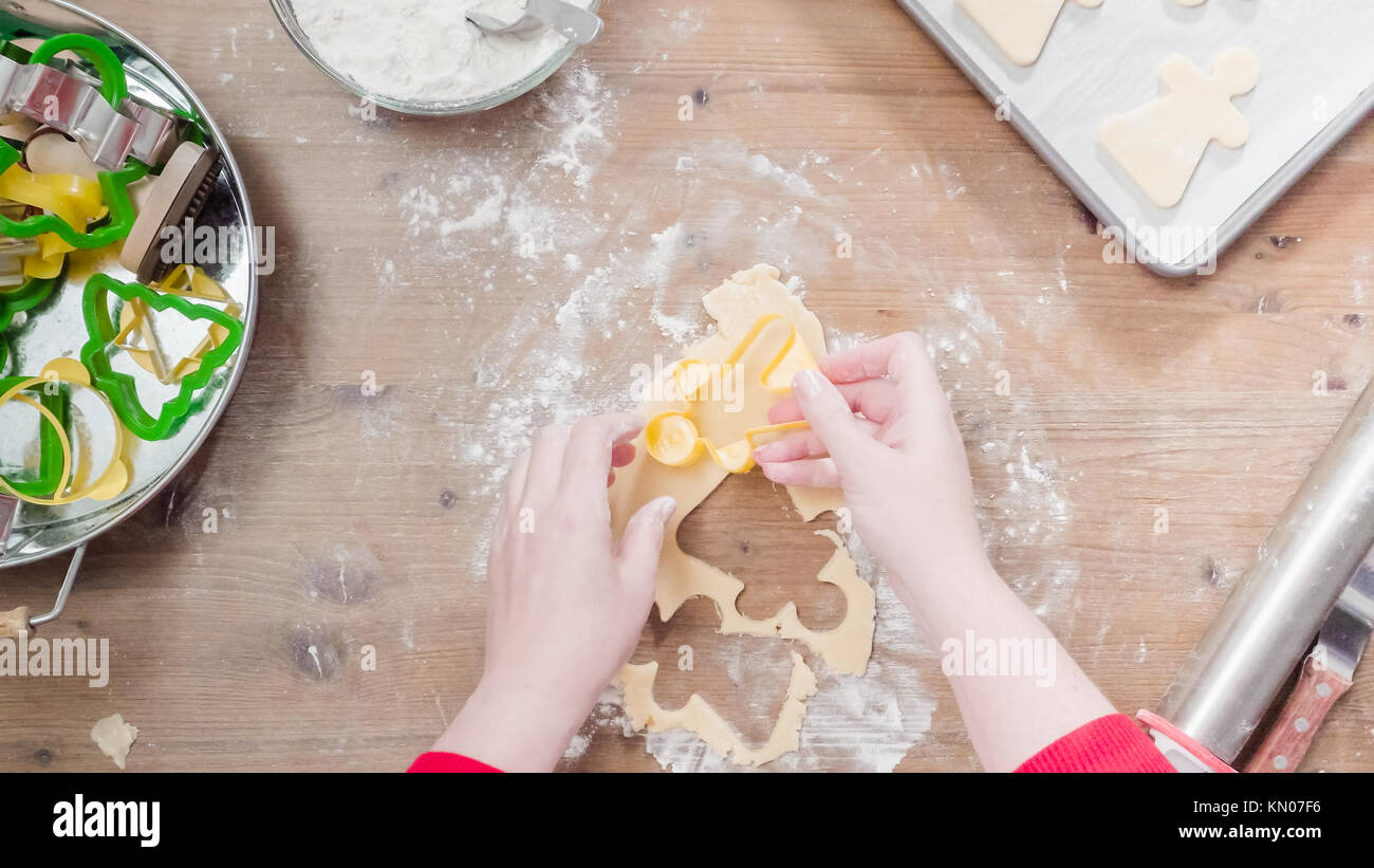 Step by step. Holiday season baking. Baking sugar cookies for Christmas ...