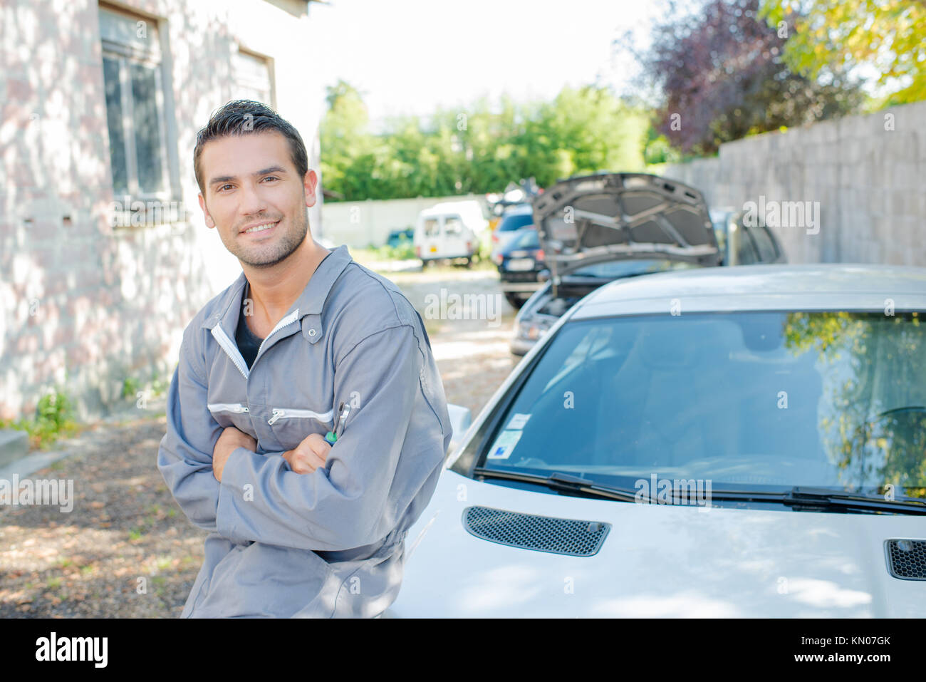Mechanic posing hi-res stock photography and images - Alamy