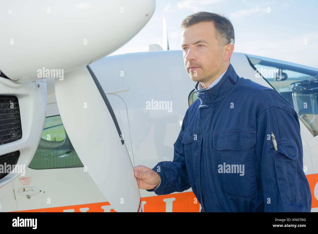 the military aircraft operator Stock Photo - Alamy
