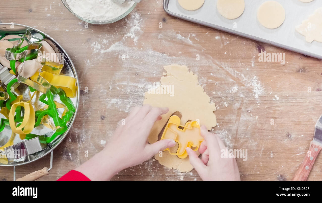 Step by step. Holiday season baking. Baking sugar cookies for Christmas ...