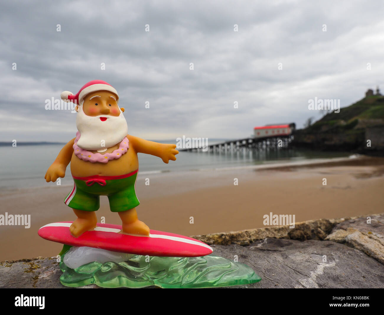 Father Christmas On The Beach High Resolution Stock Photography and ...