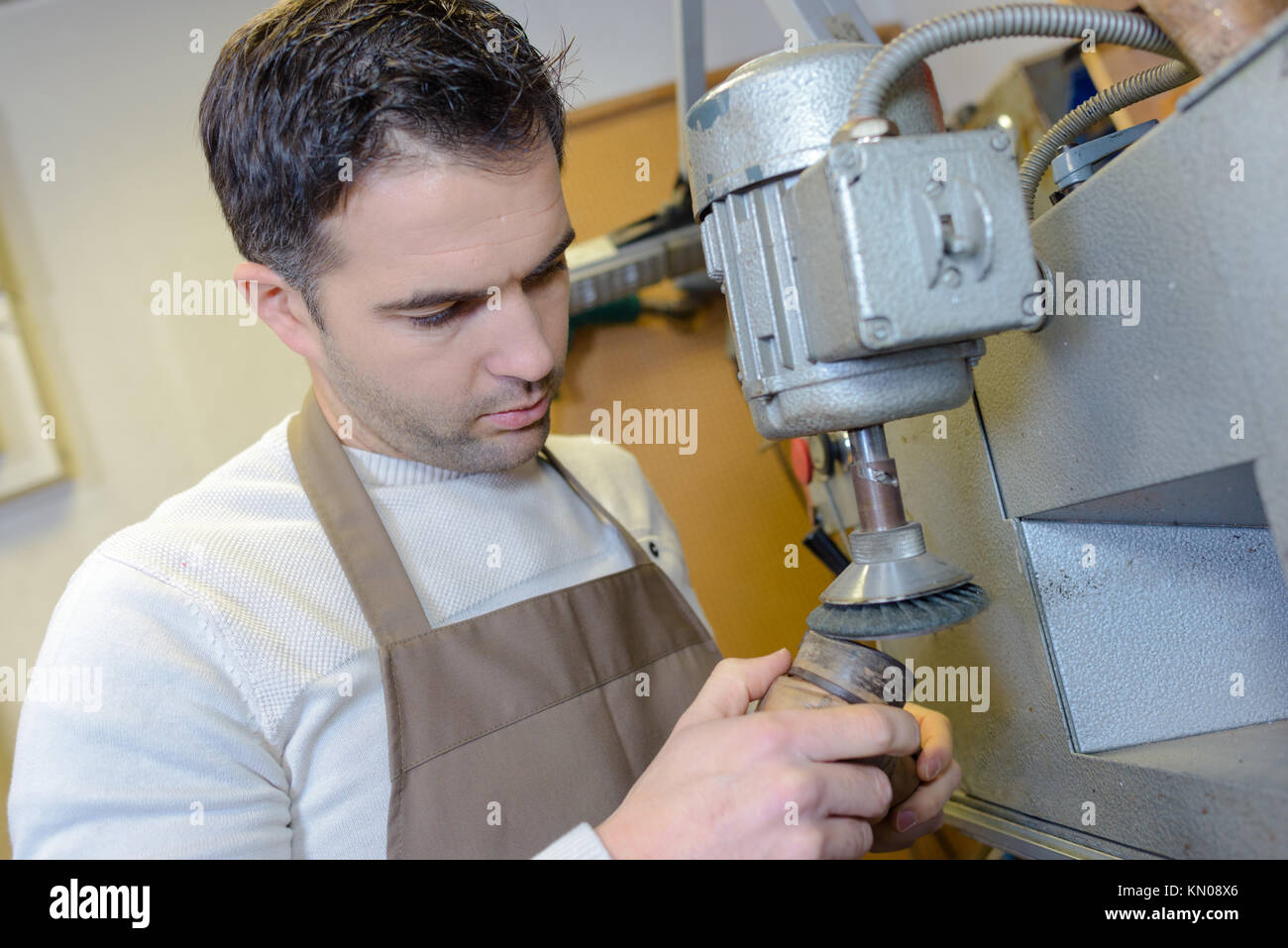 shoemaker at work Stock Photo - Alamy