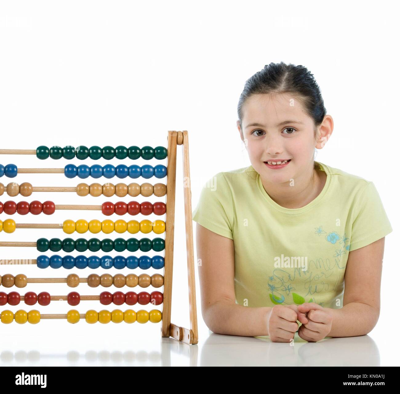 Girl using abacus Stock Photo - Alamy
