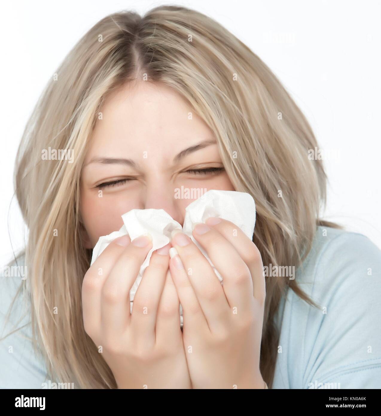 beautiful girl with allergies Stock Photo - Alamy