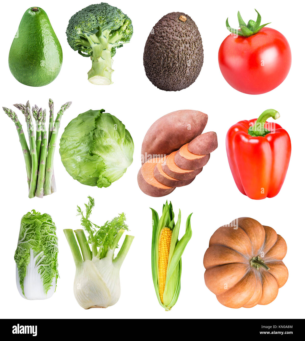 Vegetables isolated on white background with clipping path Stock Photo ...