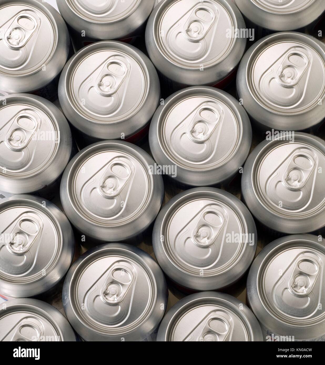 view of drink cans Stock Photo - Alamy