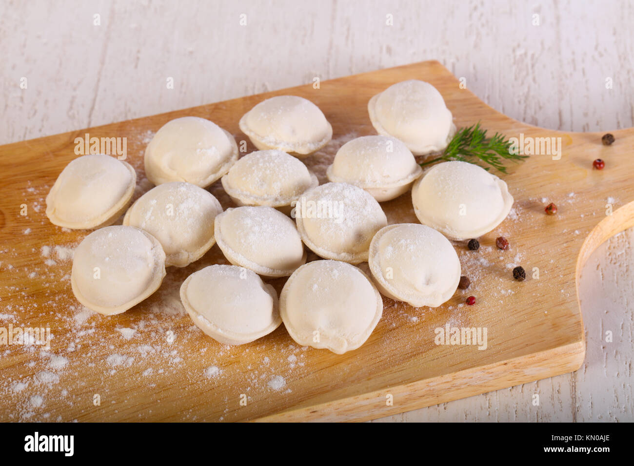 Raw dumplings for cooking Stock Photo - Alamy