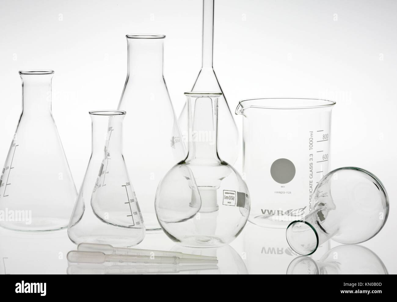 Research lab assorted glassware Stock Photo - Alamy