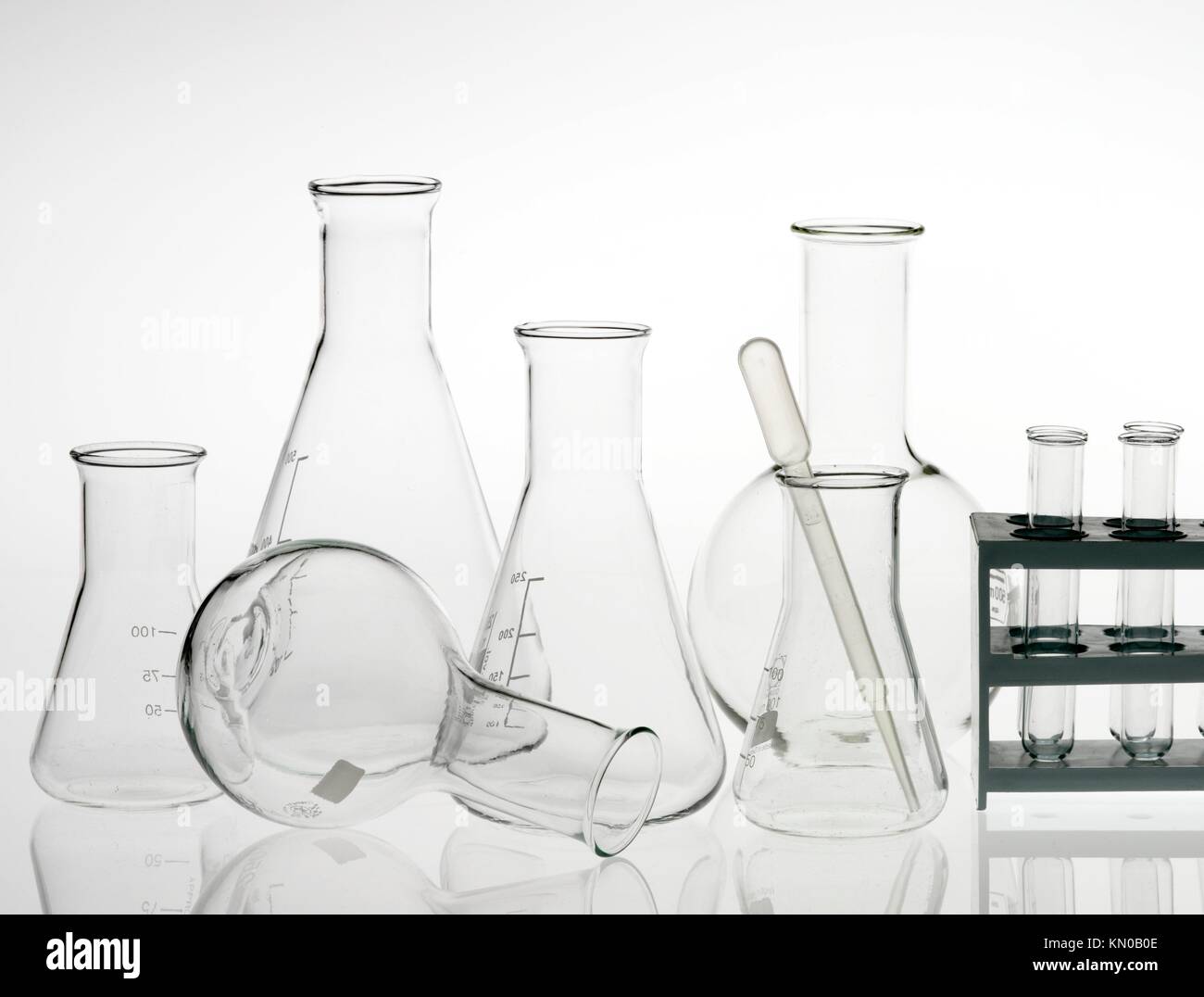 Research lab assorted glassware Stock Photo - Alamy