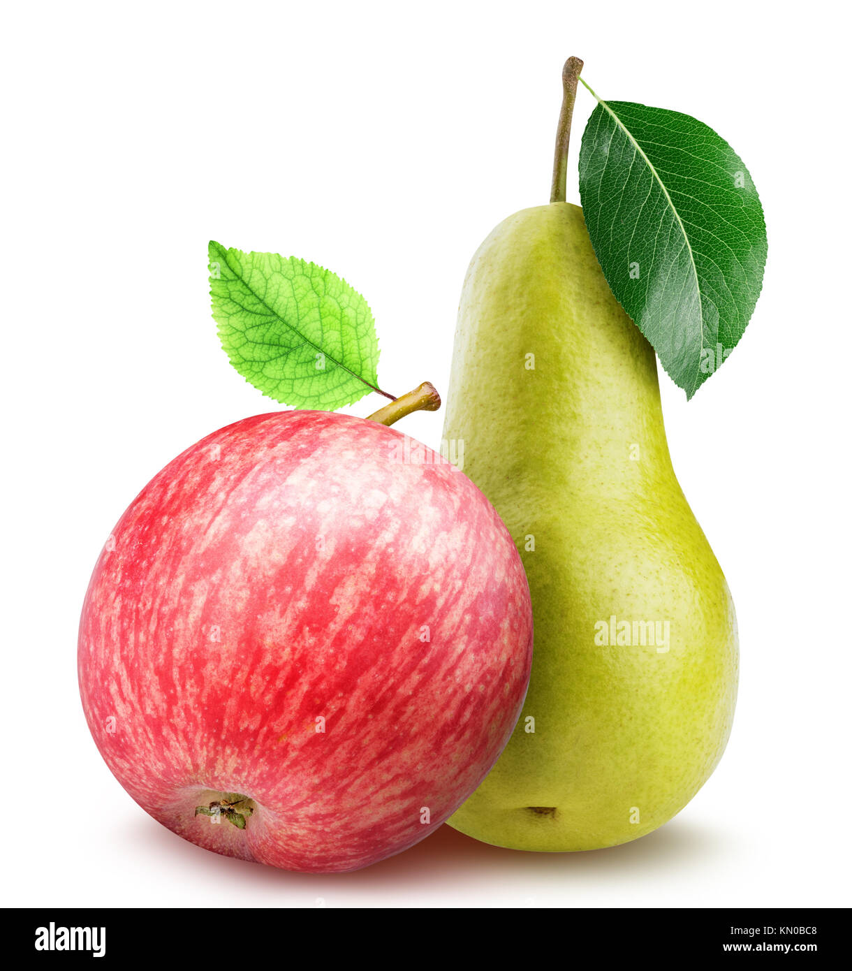 Apple and pear isolated on white background with clipping path Stock ...