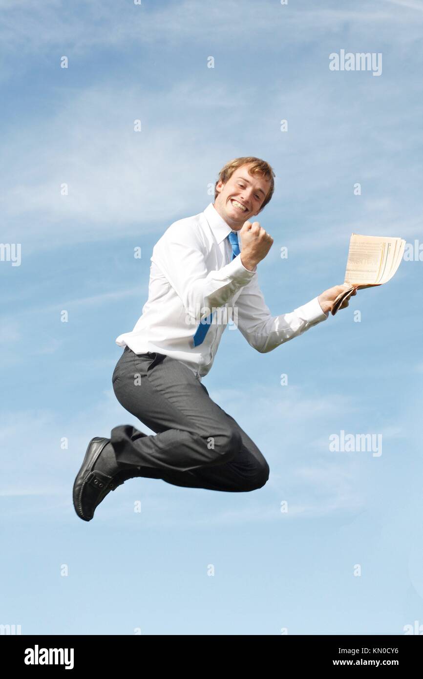 Business man happy jump hi-res stock photography and images - Alamy