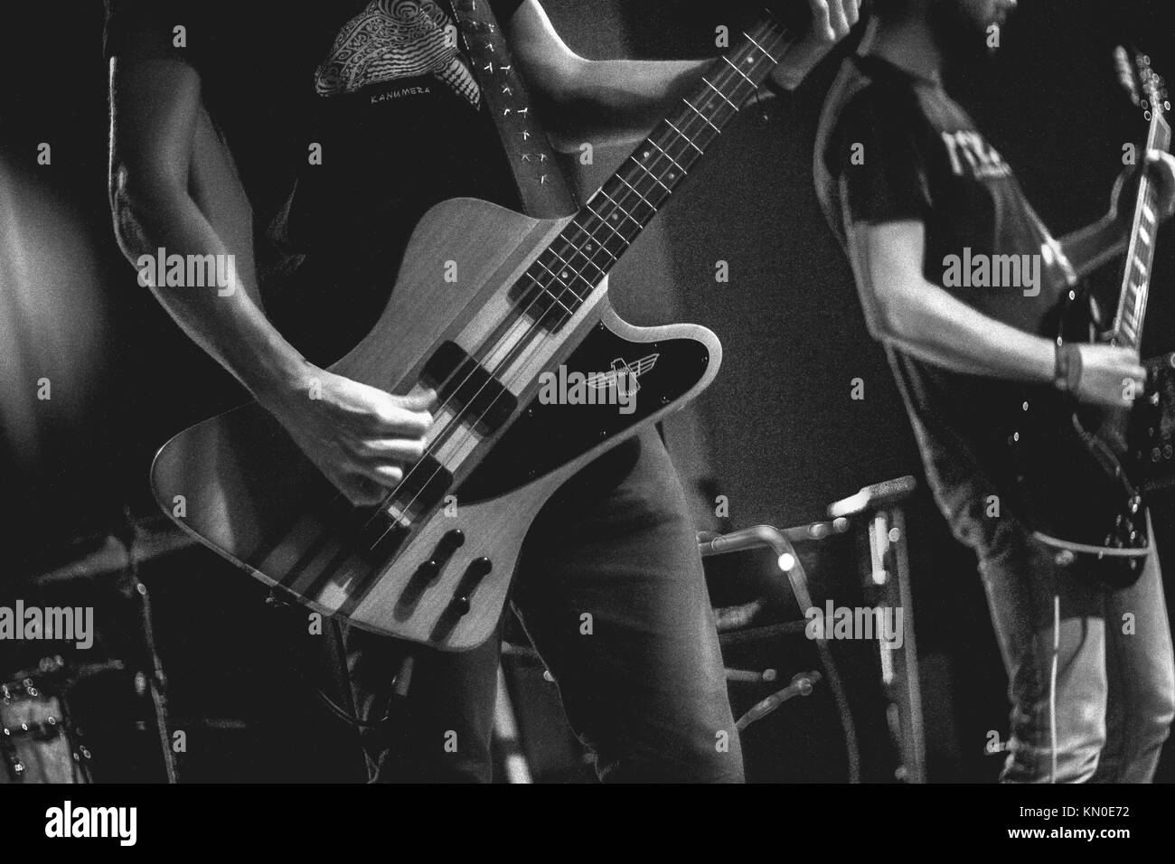 Small cafe performance rock band Stock Photo - Alamy