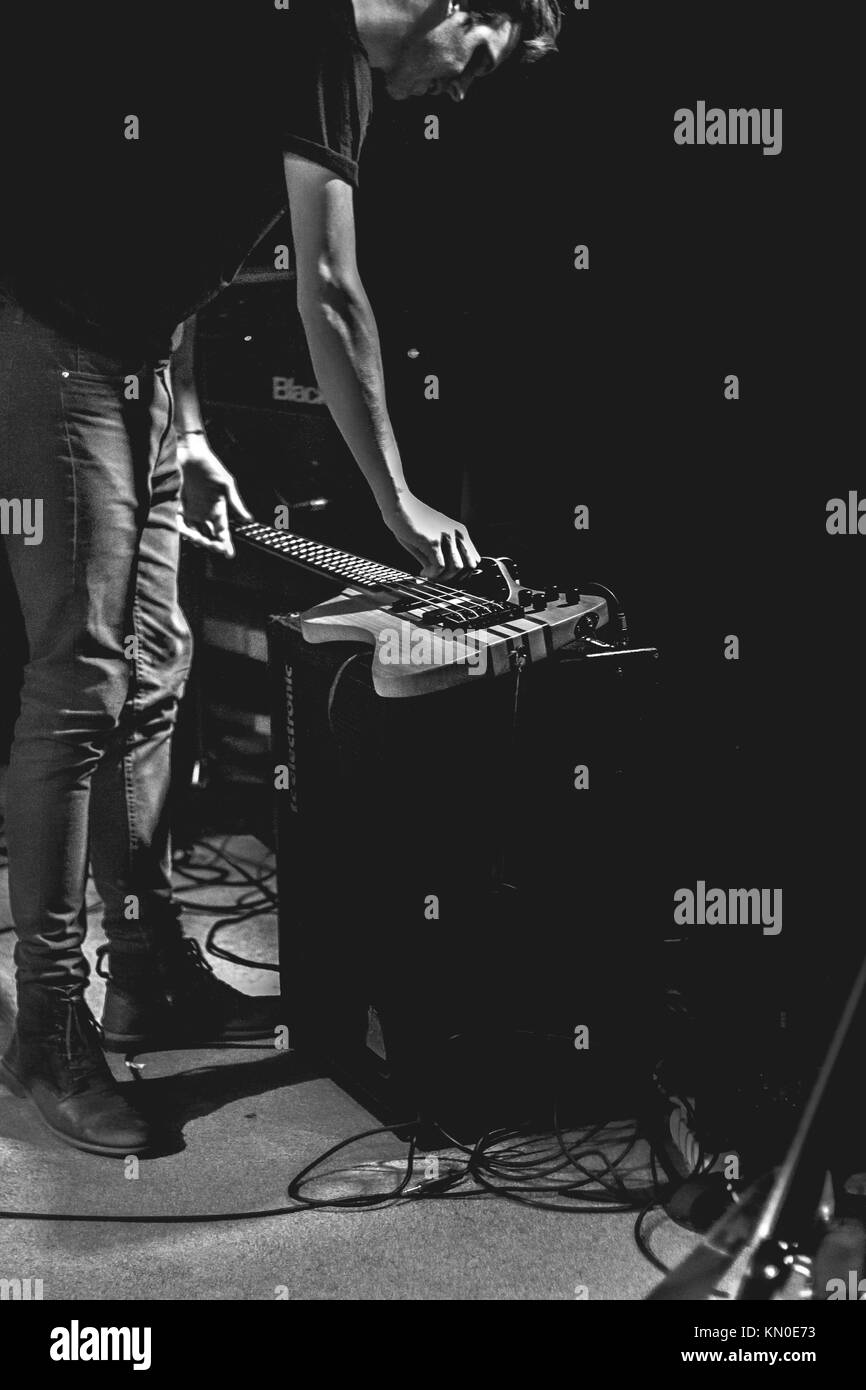 Small cafe performance rock band Stock Photo - Alamy