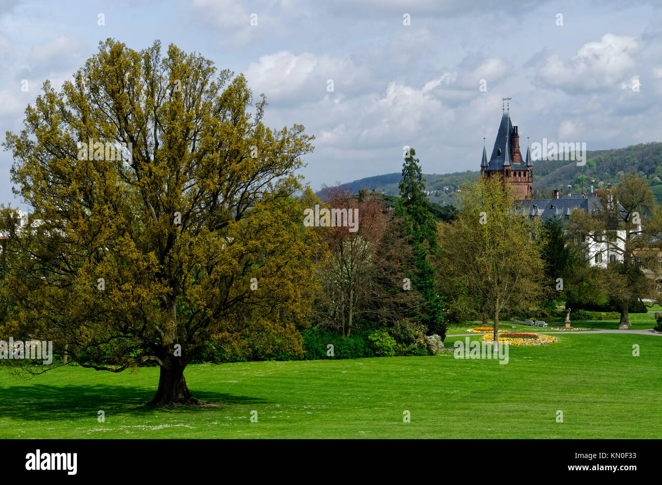Weinheim: Castle grounds and castle, odenwald mountains in the ...