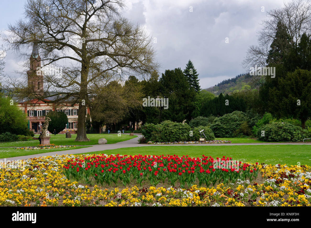 Weinheim: Castle grounds and steeple of St.-Laurentius-church ...