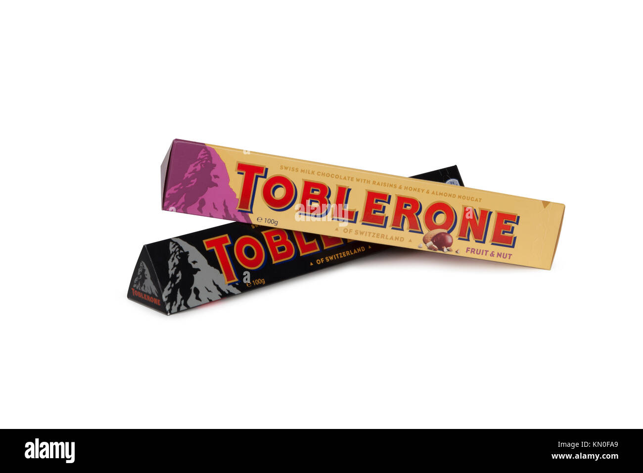 CHISINAU, MOLDOVA - December 9, 2017: Toblerone - Swiss milk chocolate ...