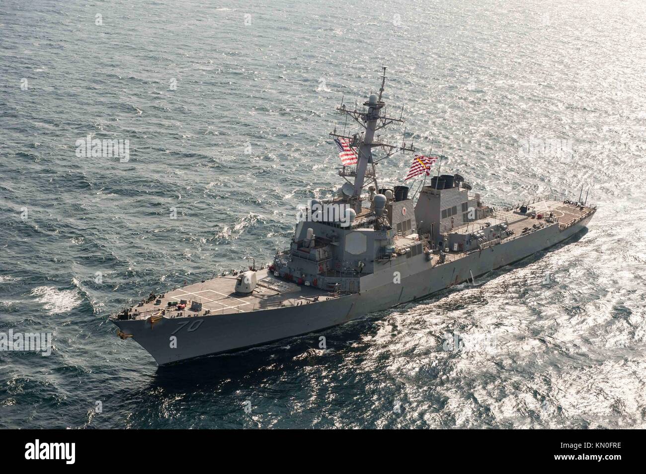 The U.S. Navy Arleigh Burke-class guided-missile destroyer USS Hopper ...