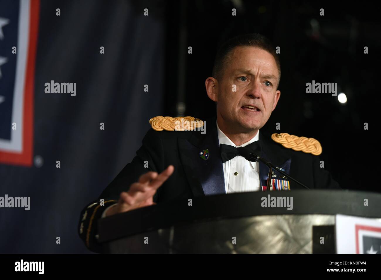 U.S. Army Vice Chief of Staff Daniel Allyn speaks during the USO of ...
