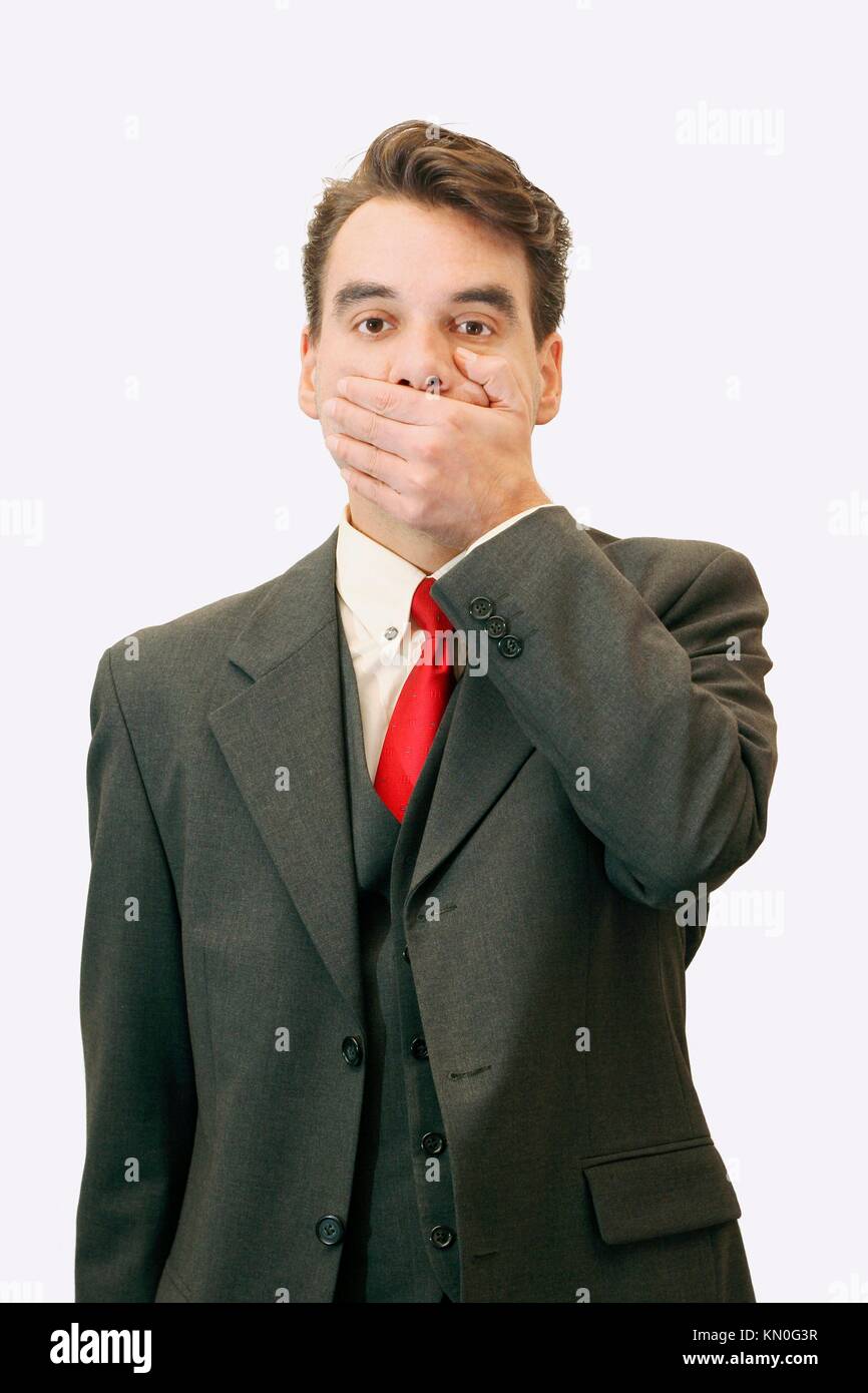 Businessman not talking Stock Photo - Alamy