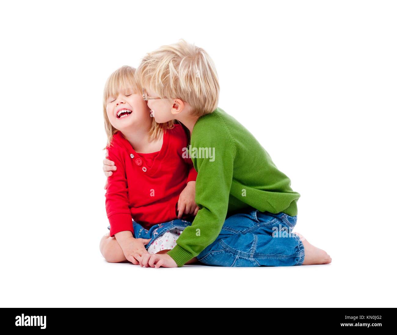 Brother sister young isolated hi-res stock photography and images - Alamy