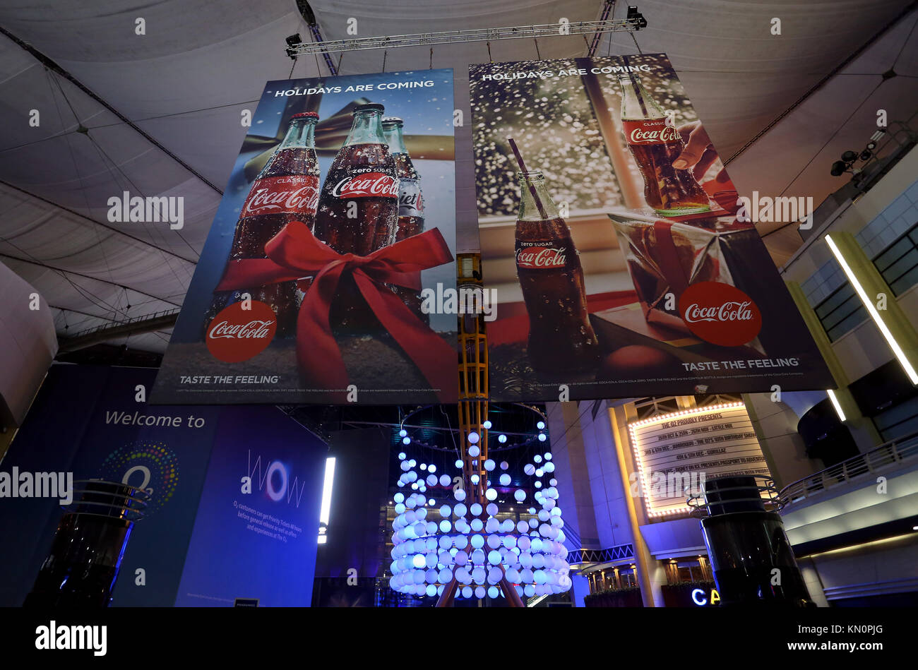 Coca cola branding at the arena during day one of Capital's Jingle Bell ...