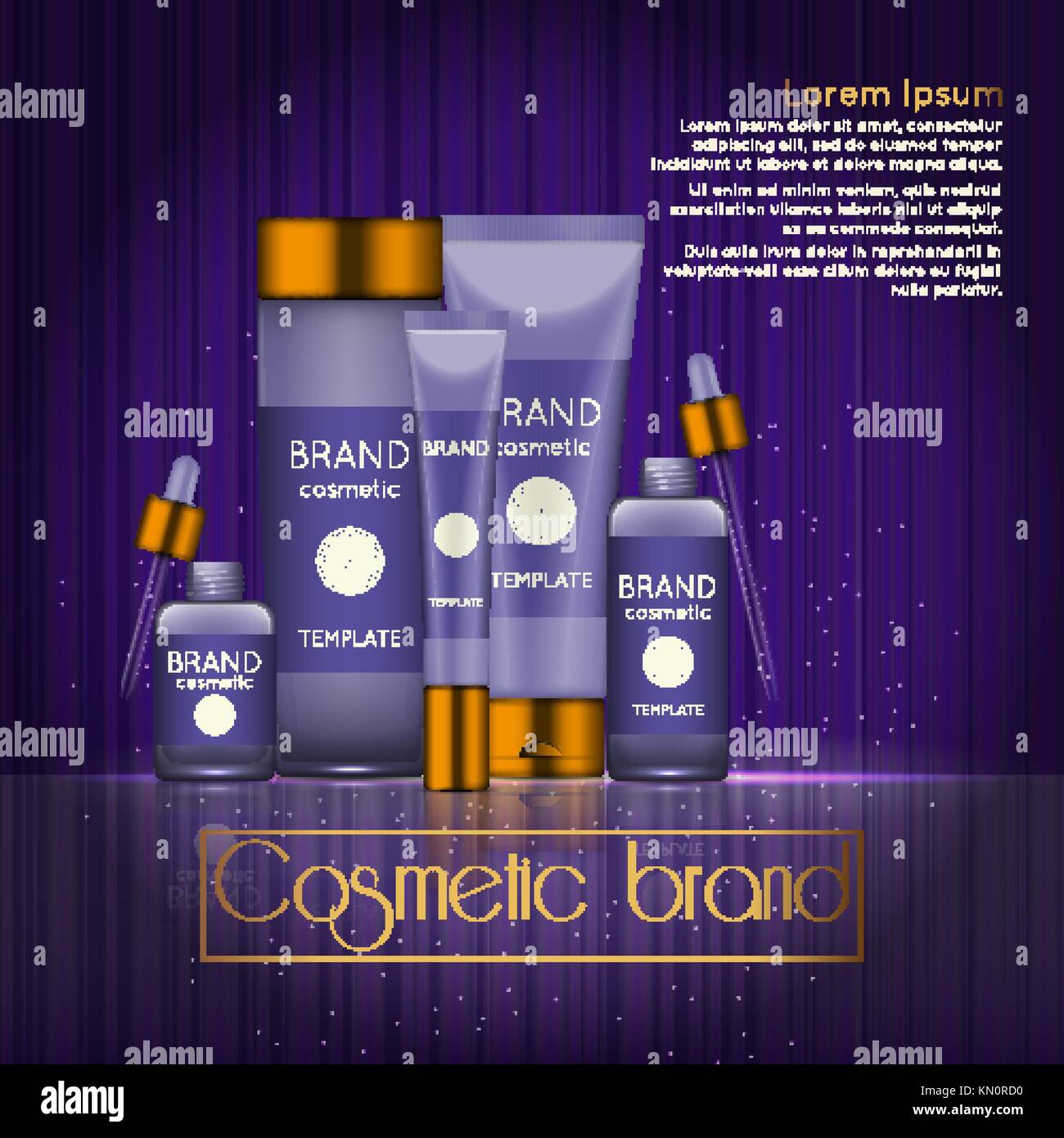 3D realistic cosmetic bottle ads template. Cosmetic brand advertising ...