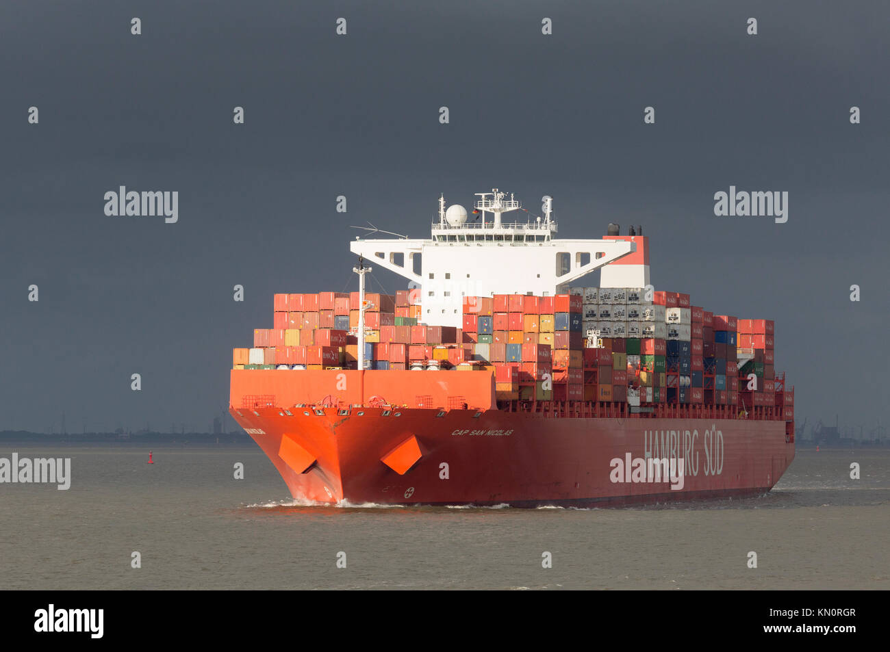 The container vessel Cap San Nicolas heading toward the North Sea from ...