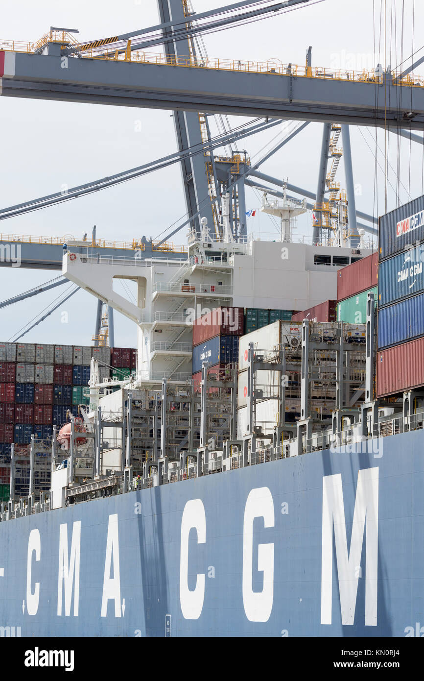 One of several container terminals in the Port of Rotterdam Stock Photo ...