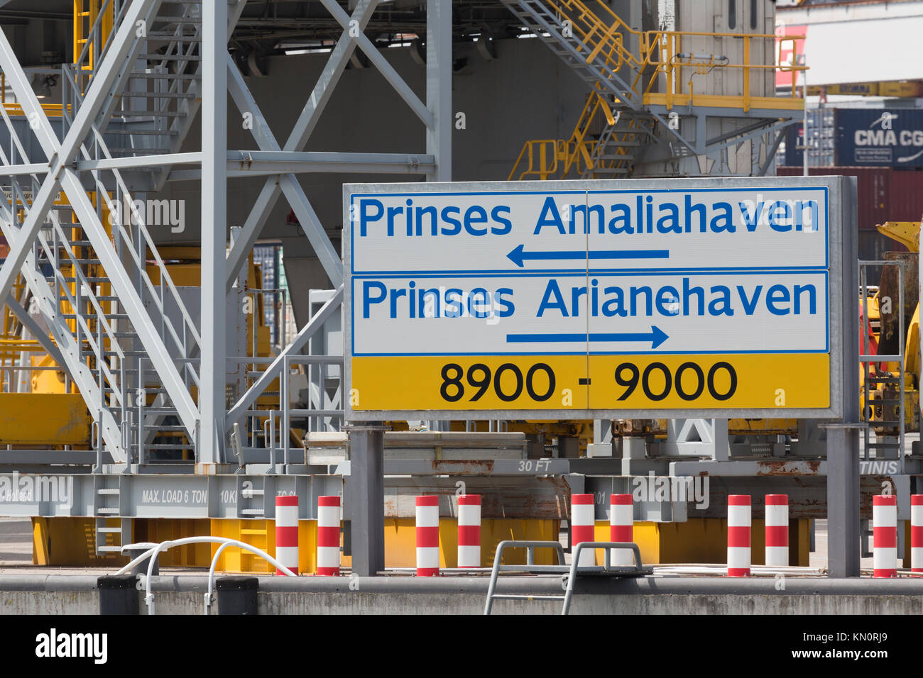 One of several container terminals in the Port of Rotterdam Stock Photo ...