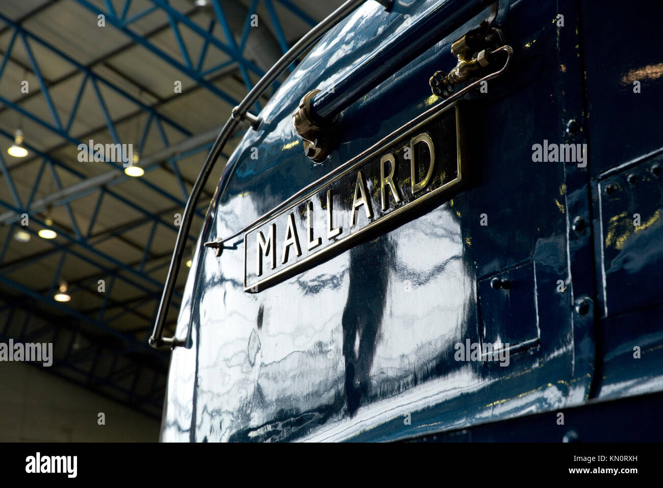 Nameplate on A4 Steam Locomotive world record holder Mallard at the ...