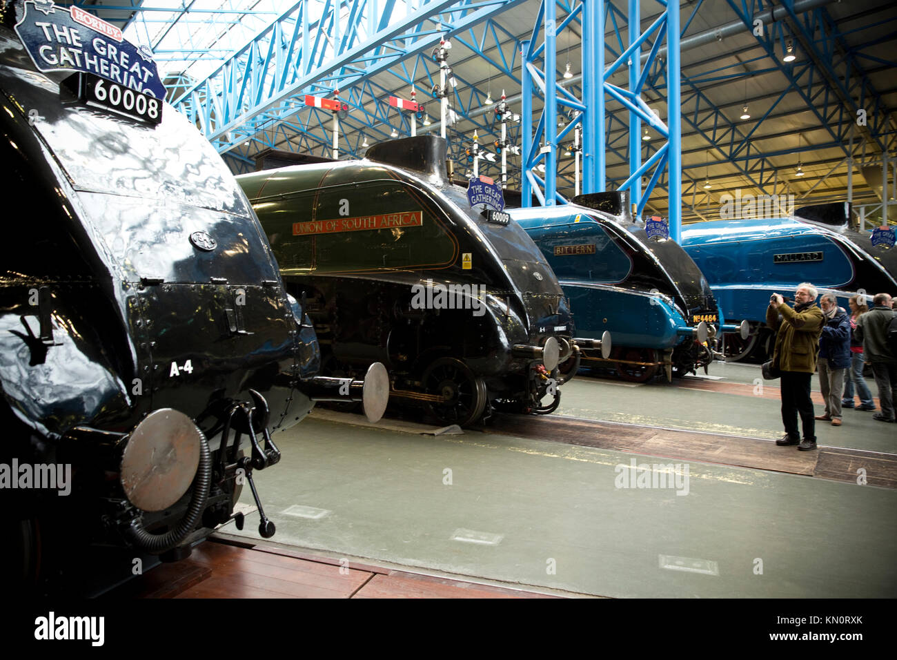 Line up of A4 Steam Locomotives at the Great Gathering held at the ...