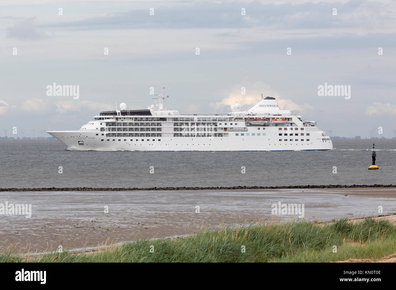 Silversea's cruise ship Silver Wind departs The Elb into The North Sea ...