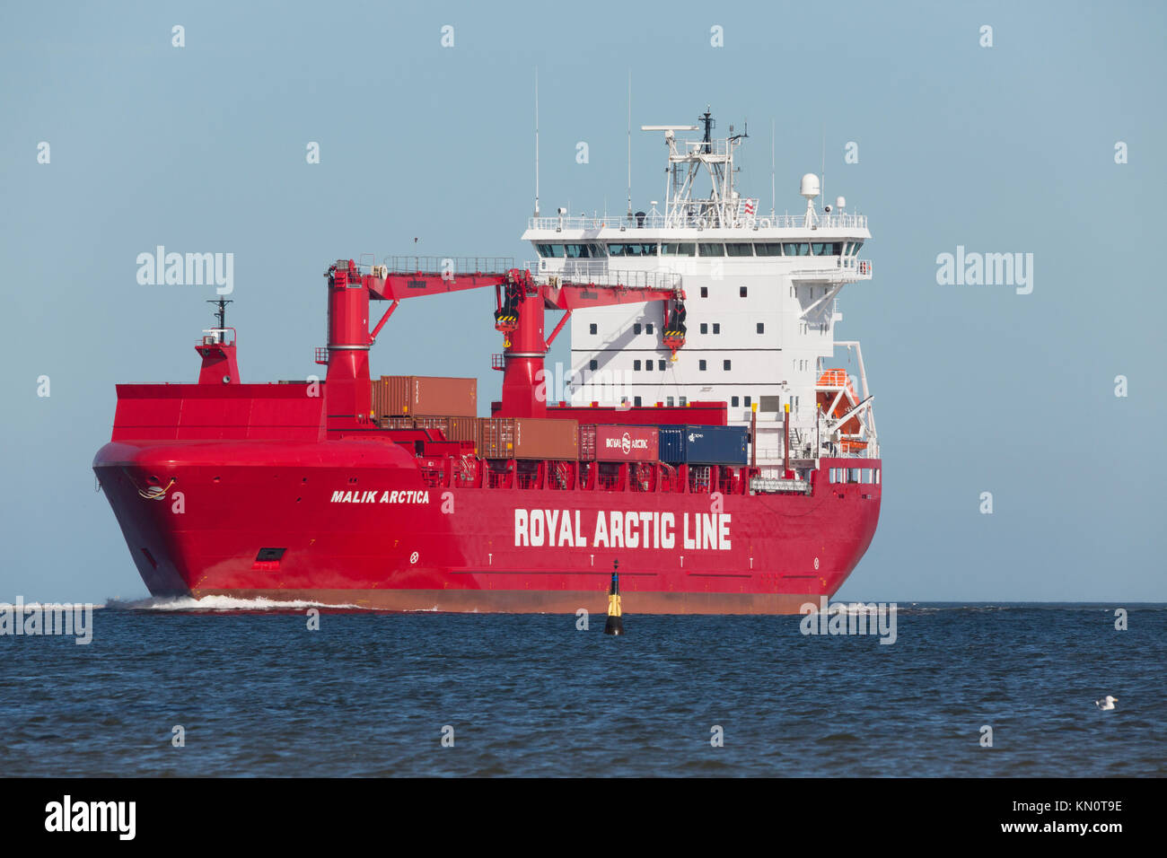 The Royal Arctic Line vessel Malik Arctica arrives Limfjorden from ...
