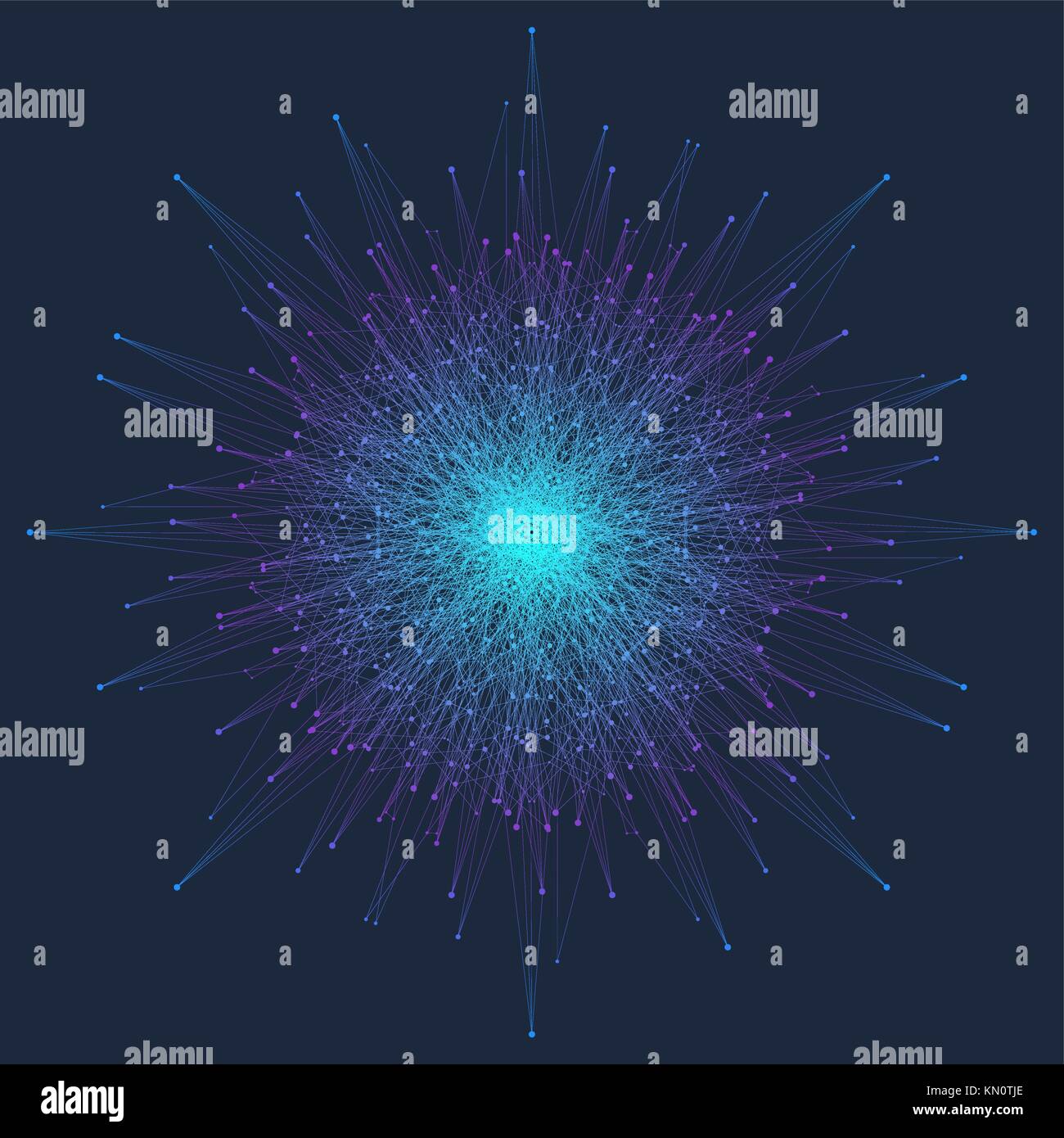 Fractal Element With Connected Line And Dots Virtual Background Communication Or Particle
