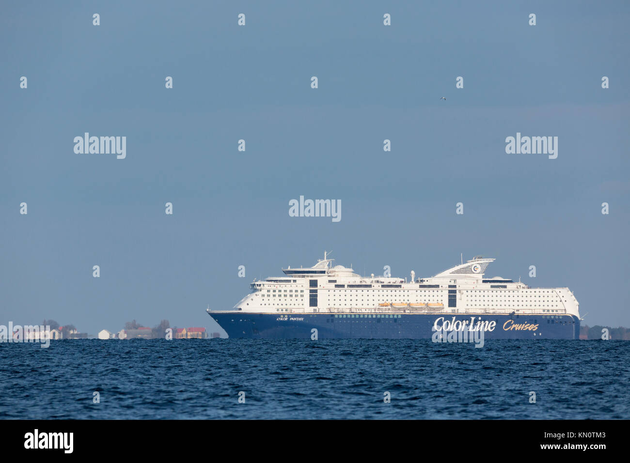 The cruise ferry Color Fantasy passes Northern Langeland and Omø on its ...