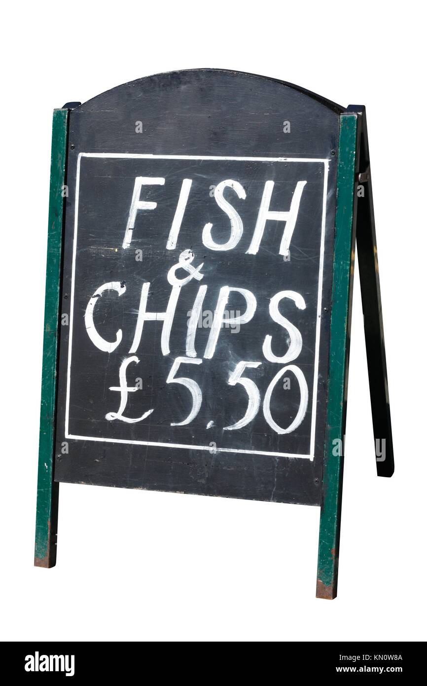 English fish and chip sign Cut Out Stock Images & Pictures - Alamy