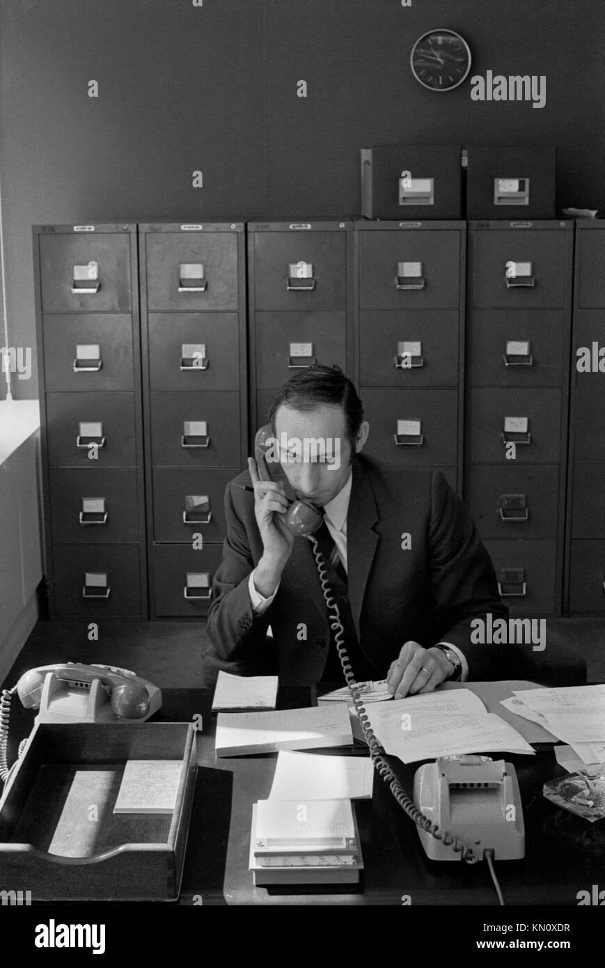 Male worker in workplace Black and White Stock Photos & Images - Alamy