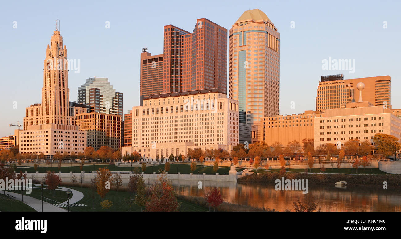 The Skyline after dark in Columbus, Ohio Stock Photo - Alamy