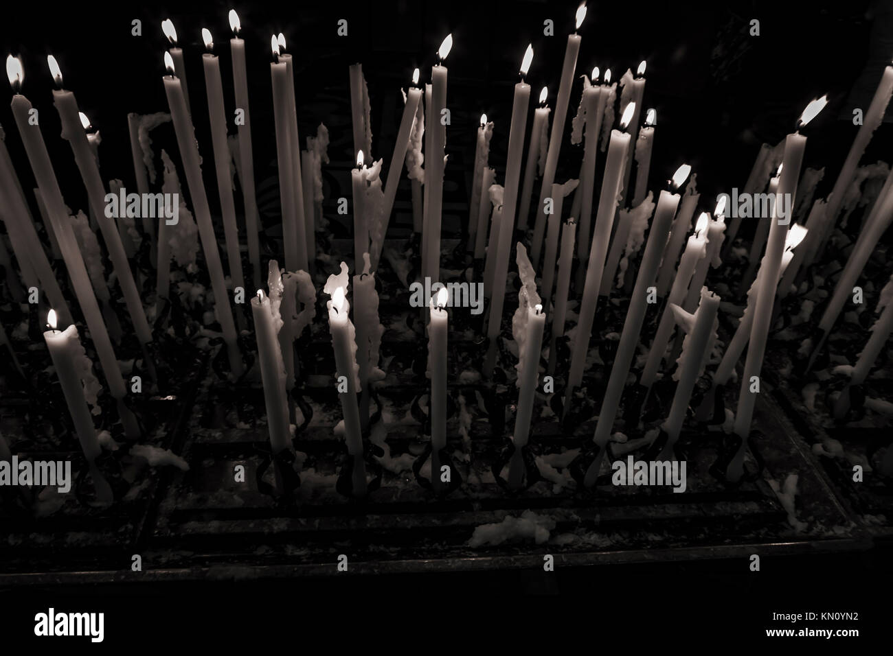Religious candles in the church Stock Photo - Alamy