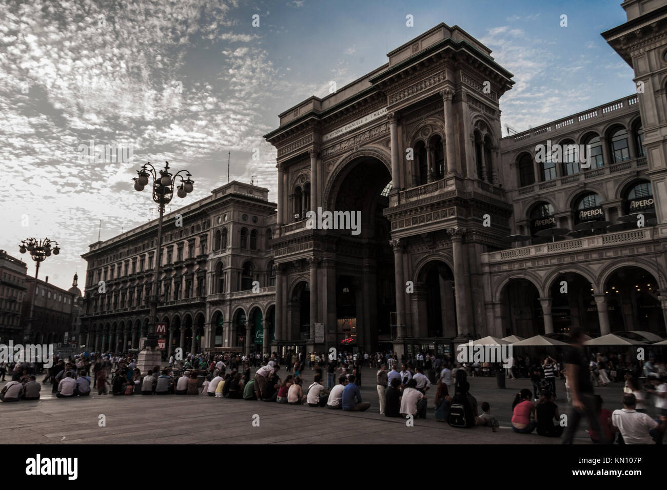 Milan Cathedral's square - the access to the gallery Stock Photo - Alamy