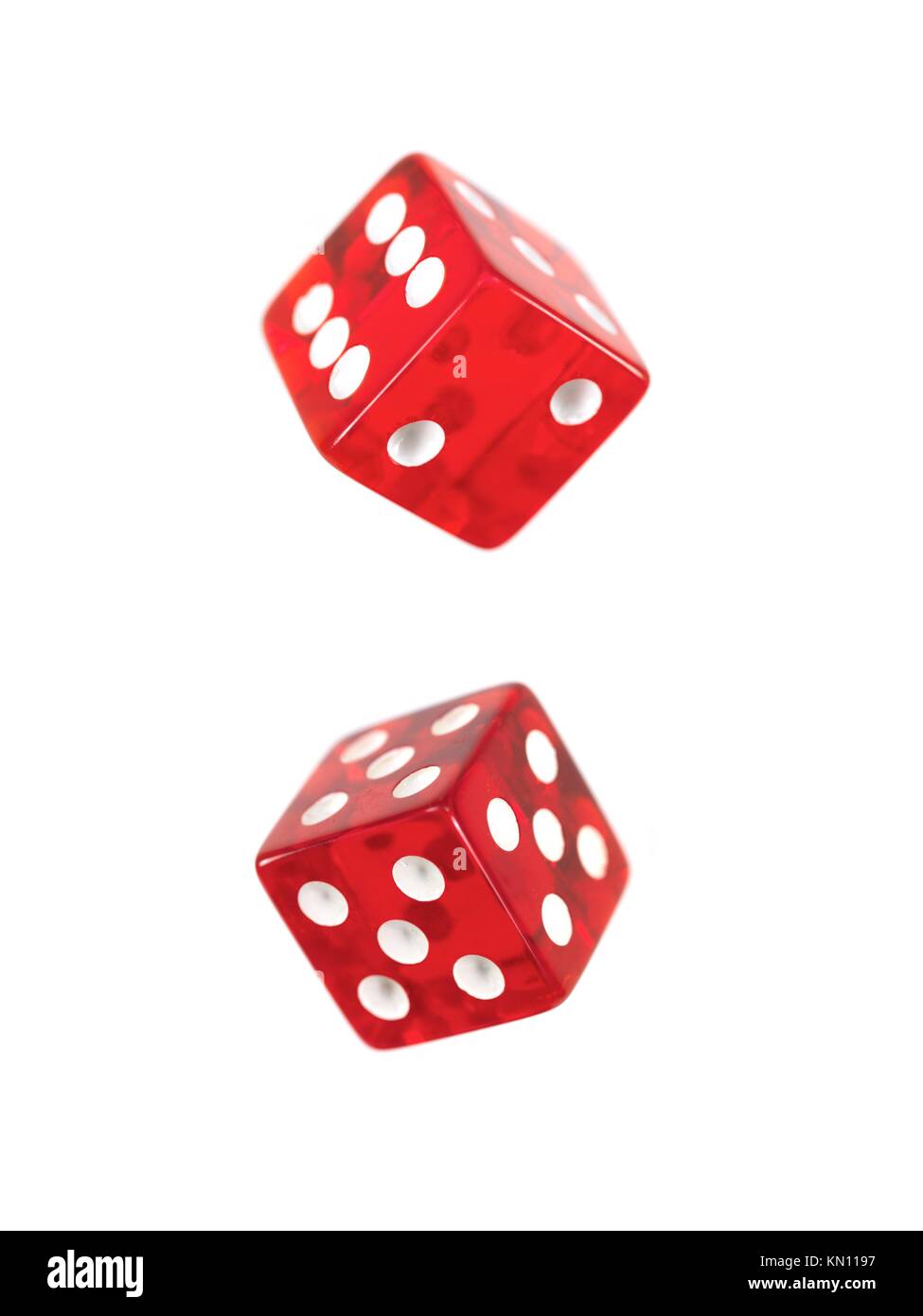 Red die isolated against a white background Stock Photo - Alamy