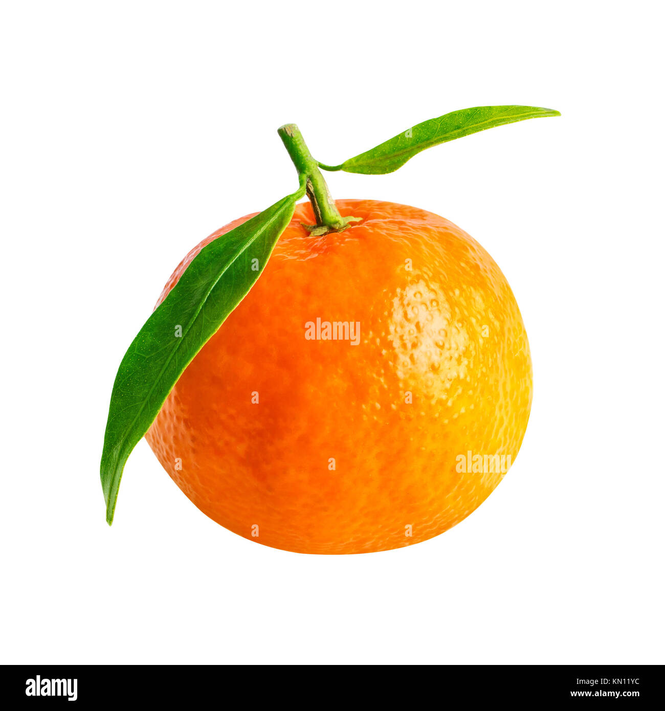 Mandarin orange fruit isolated on white with clipping path. One ...