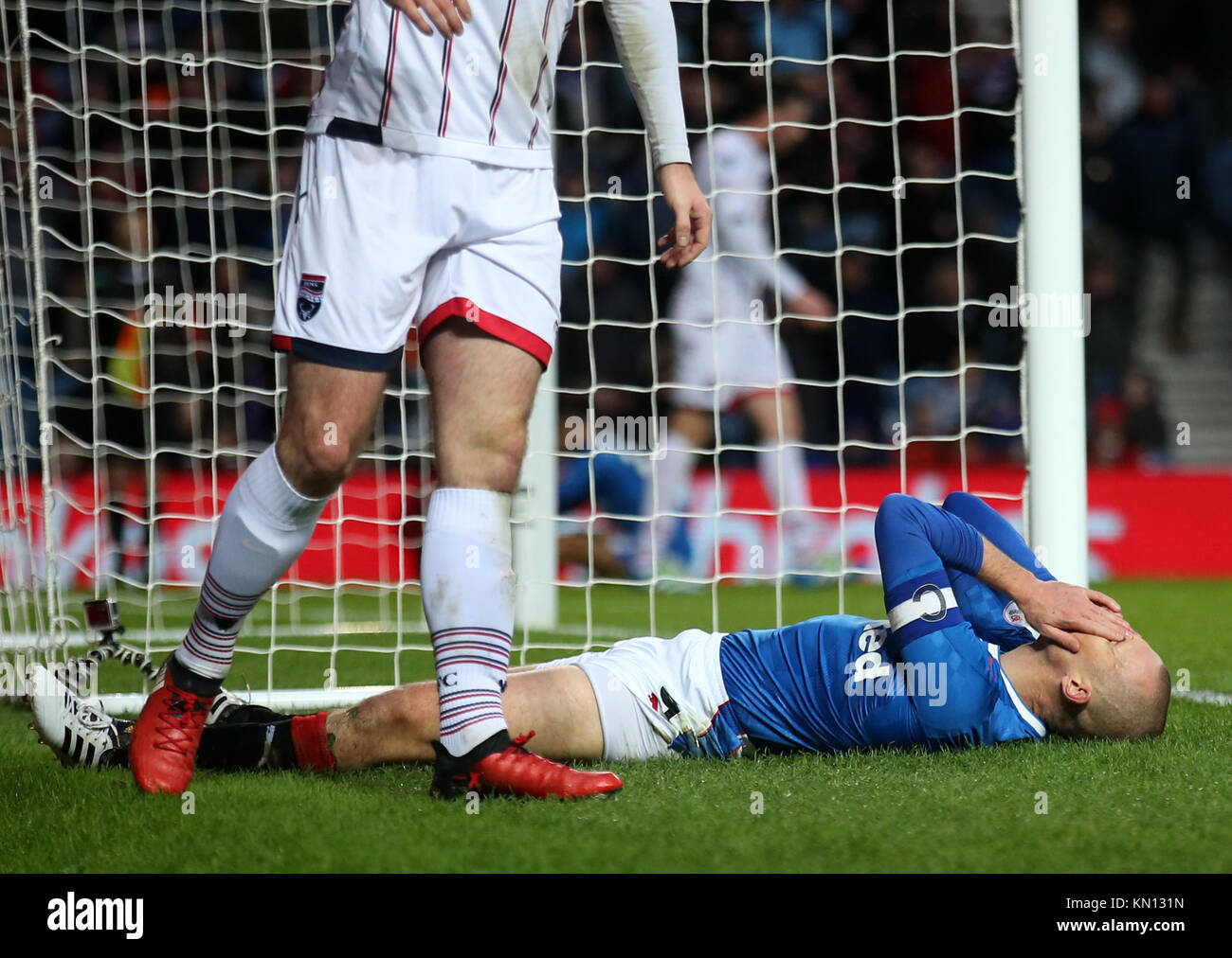Rangers' Kenny Miller reacts after missing a chance to score during the ...