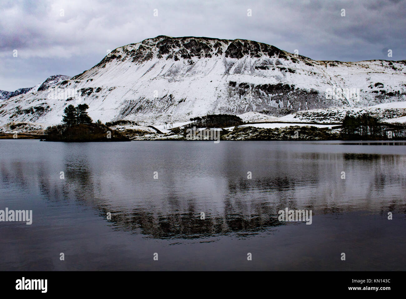 Cregennan Lakes in the snow, December 2017 Stock Photo - Alamy