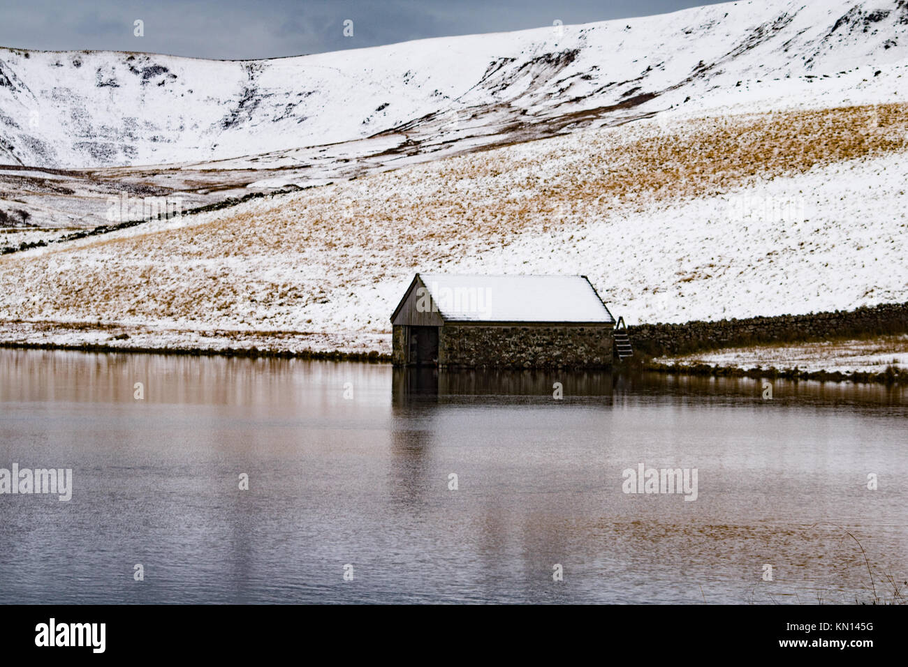 Cregennan Lakes in the snow, December 2017 Stock Photo - Alamy
