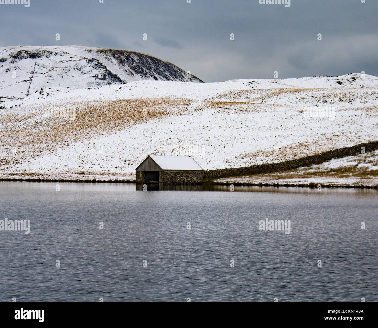 Cregennan Lakes in the snow, December 2017 Stock Photo - Alamy
