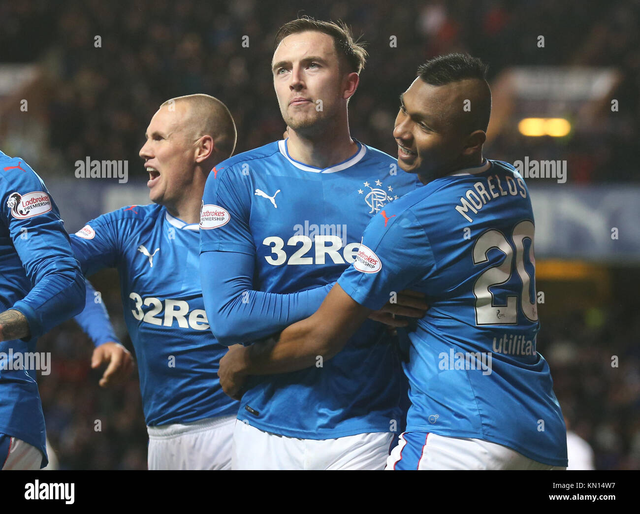 Rangers' Danny Wilson (centre) celebrates scoring his side's second ...