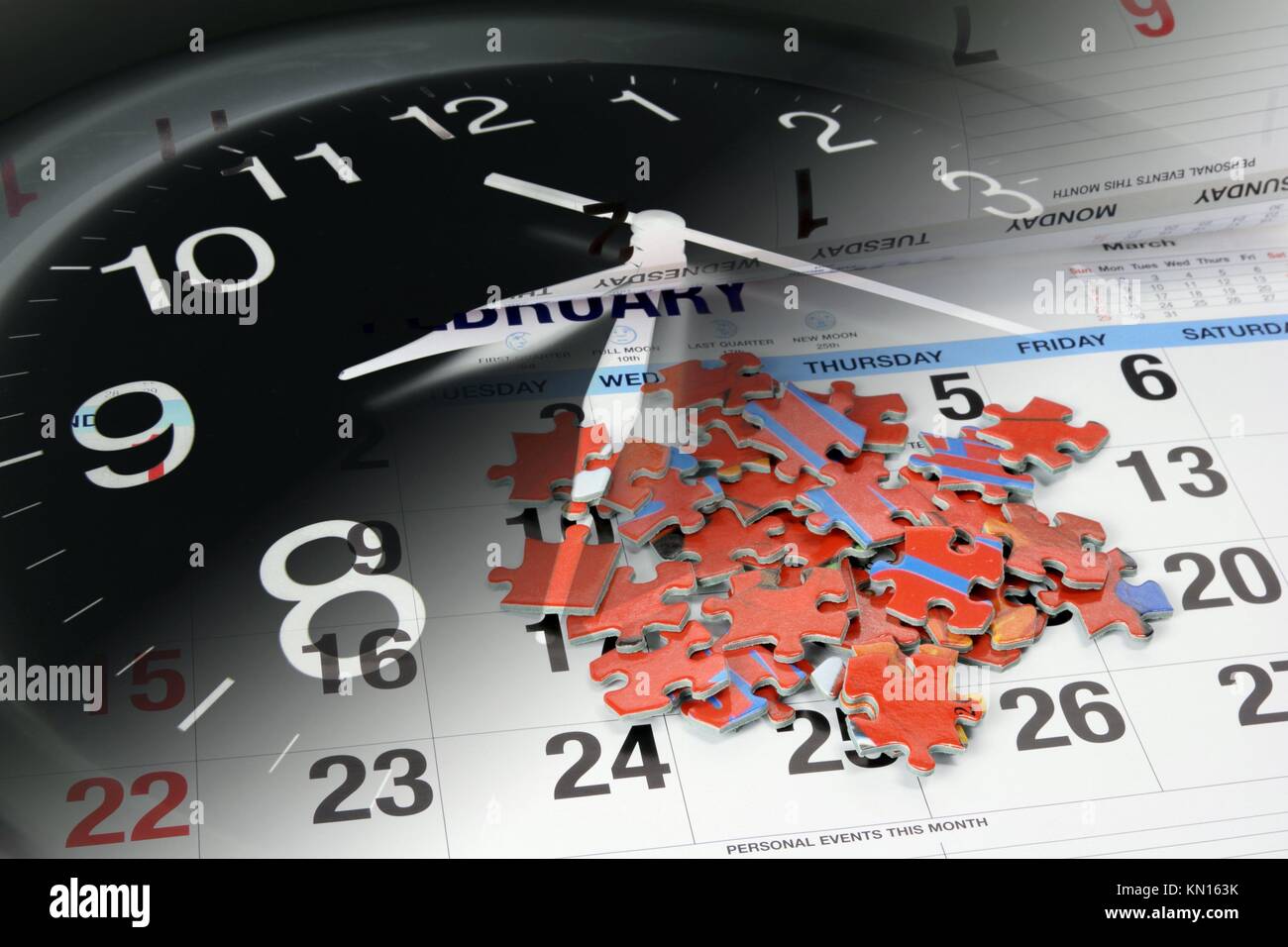 Jigsaw puzzle piece calendar hi-res stock photography and images - Alamy